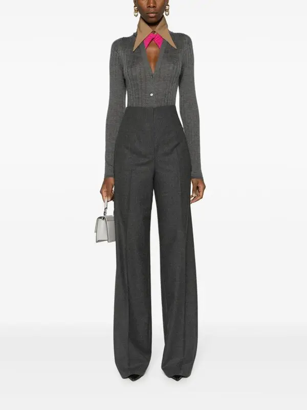 Alberta Ferretti Virgin Wool Wide-leg Trousers