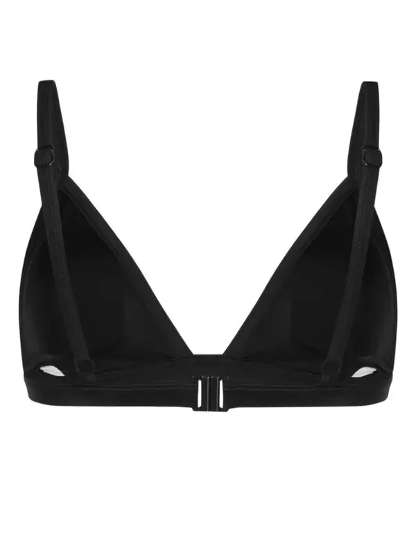 DUSKII Floral Print Triangle Bikini Top - Black