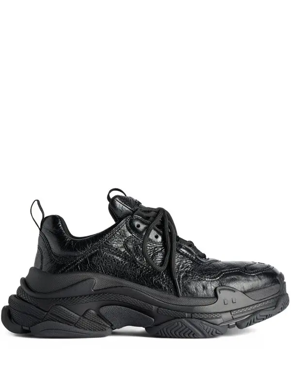 Balenciaga Triple S Lambskin Sneakers - Black