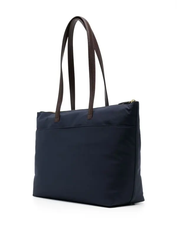 AGNÈS B. Leather-trim Tote With Logo Plaque