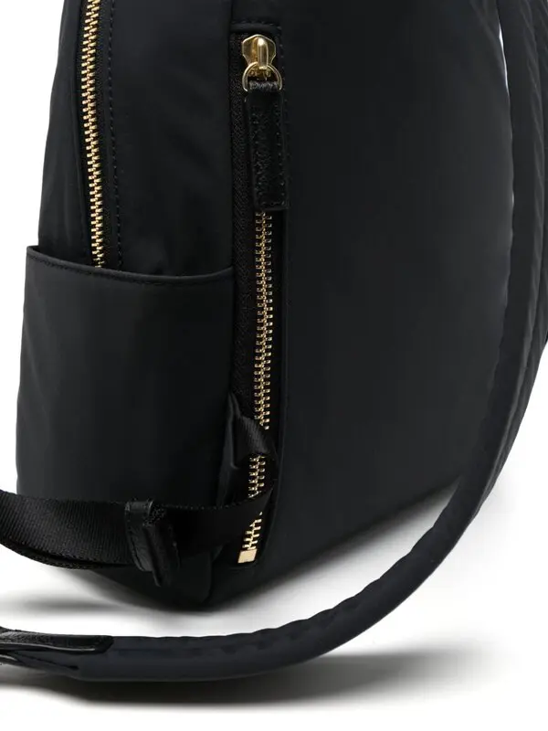 AGNÈS B. Logo-plaque Leather-trim Backpack