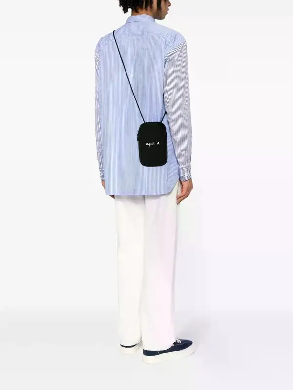AGNES B. Logo-print Zipped Cross Body Bag - Black