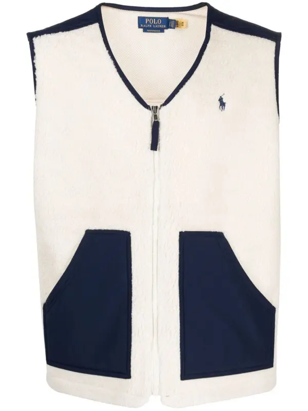 Polo Ralph Lauren Pony-embroidered Color-block Gilet - Neutrals