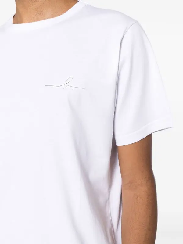 AGNES B. Logo-print Cotton T-shirt - White
