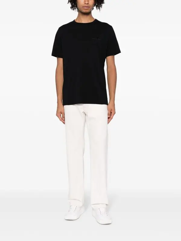 AGNES B. Logo-print Cotton T-shirt - Black