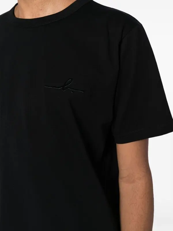 AGNES B. Logo-print Cotton T-shirt - Black