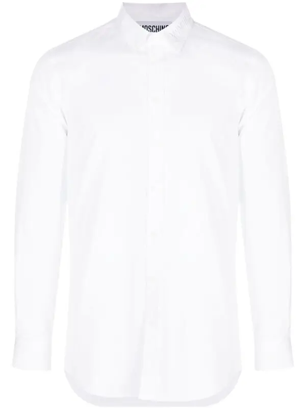 Moschino Logo-embroidered Long-sleeve Cotton Shirt