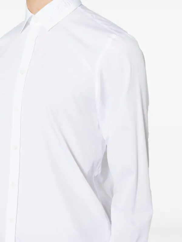 Moschino Logo-embroidered Long-sleeve Cotton Shirt