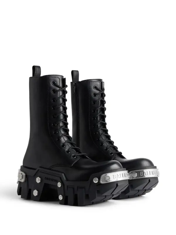 Balenciaga Bulldozer Platform Lace-up Boots - Black