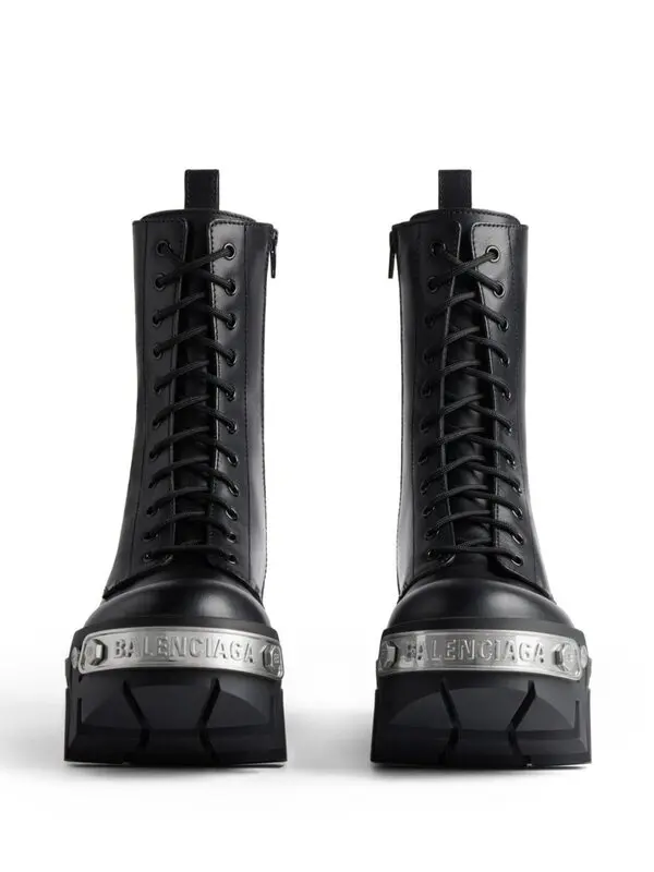 Balenciaga Bulldozer Platform Lace-up Boots - Black