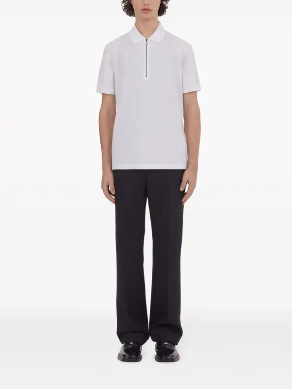 FERRAGAMO Half-zip Cotton Polo Shirt - White