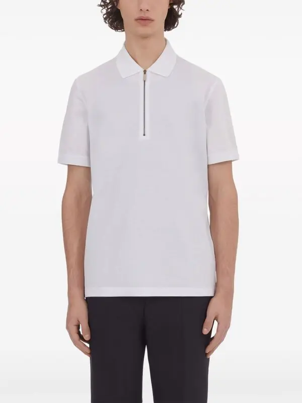 FERRAGAMO Half-zip Cotton Polo Shirt - White
