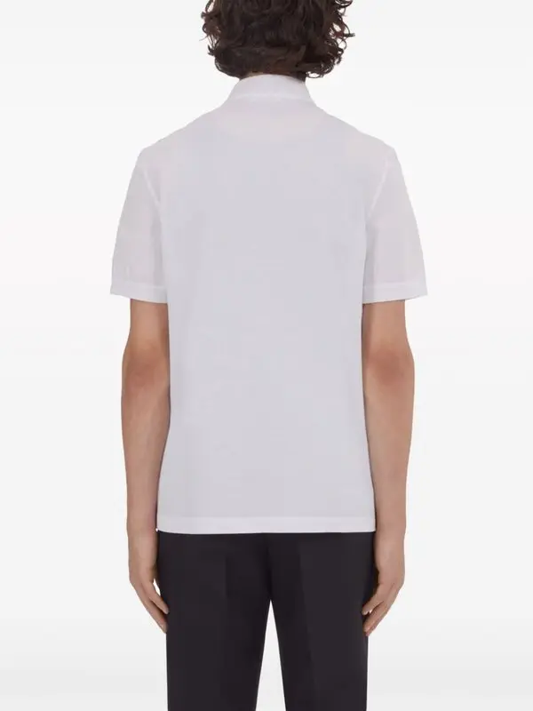 FERRAGAMO Half-zip Cotton Polo Shirt - White