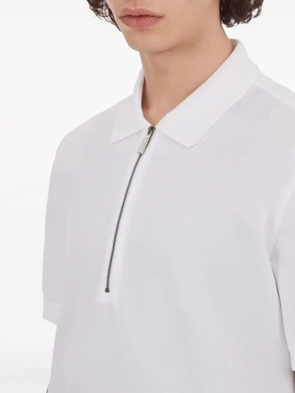 FERRAGAMO Half-zip Cotton Polo Shirt - White