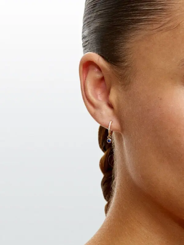 WE BY WHITEBIRD 18kt Yellow Ada Sapphire And Diamond Hoop Earring