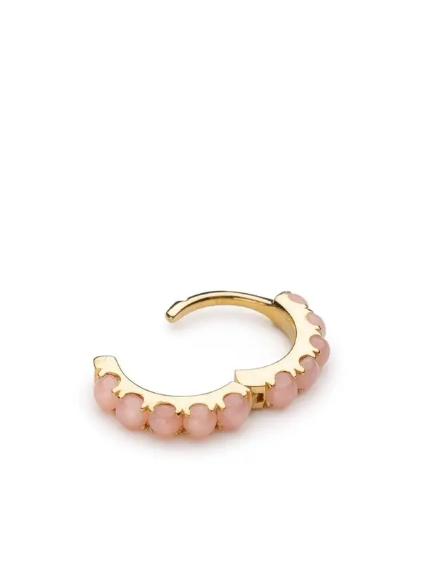 WE BY WHITEBIRD 18kt Yellow Ismène Pink Opal Hoop Earring