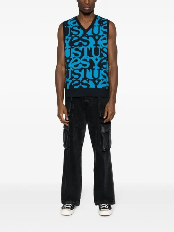 StÜssy Intarsia-knit Logo V-neck Vest