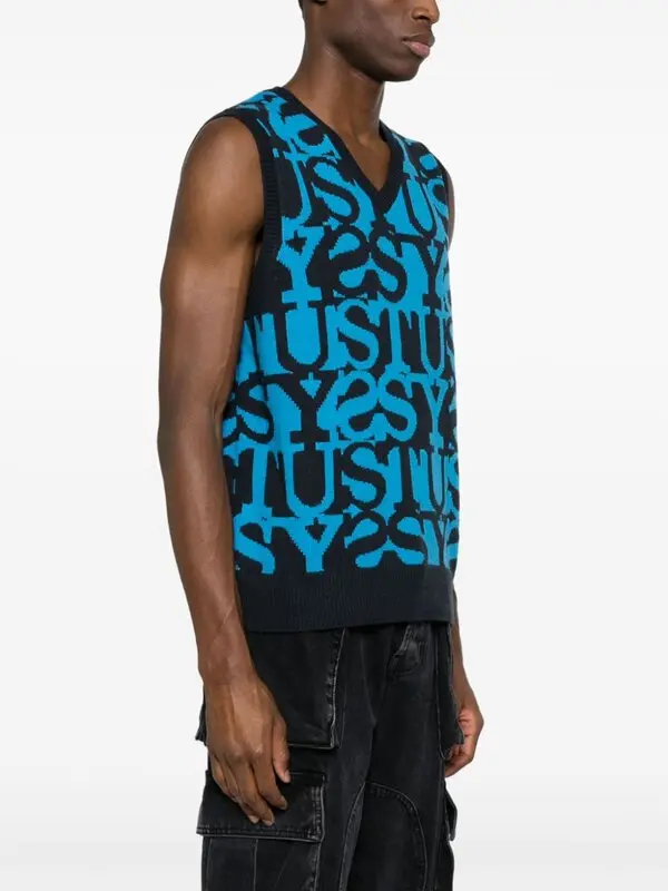 StÜssy Intarsia-knit Logo V-neck Vest