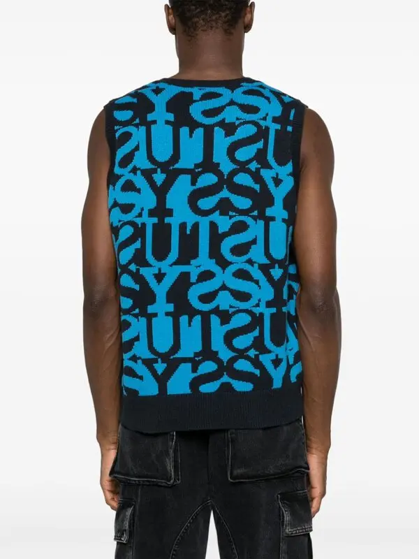 StÜssy Intarsia-knit Logo V-neck Vest