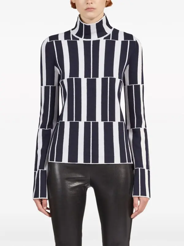 FERRAGAMO Stripe-pattern Cashmere Jumper