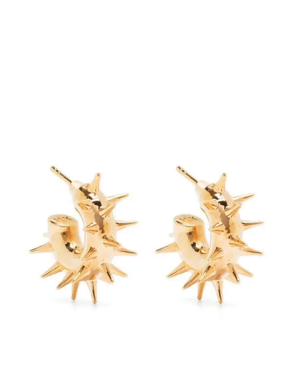 HUGO KREIT Spiky Ear Hoop Earrings - Silver