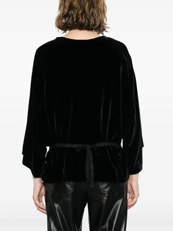P.a.r.o.s.h Belted Round-neck Blouse
