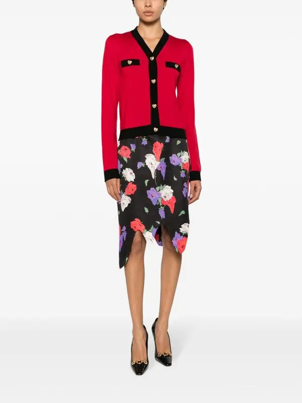 Moschino Floral-print Asymmetric Midi Skirt