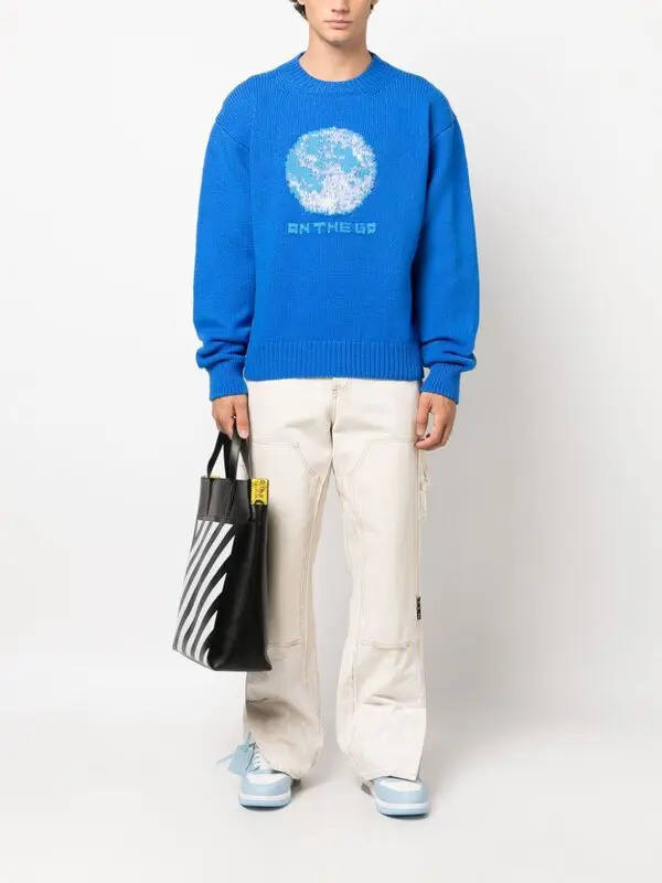Off-White Intarsia-knit Wool-blend Jumper
