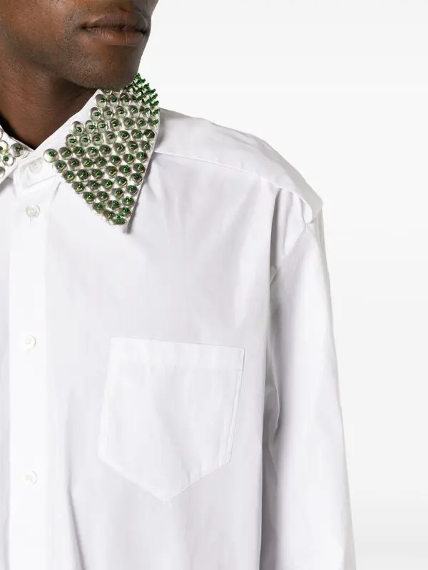 NAMACHEKO Crysttal-embellished Long-sleeve Shirt - White