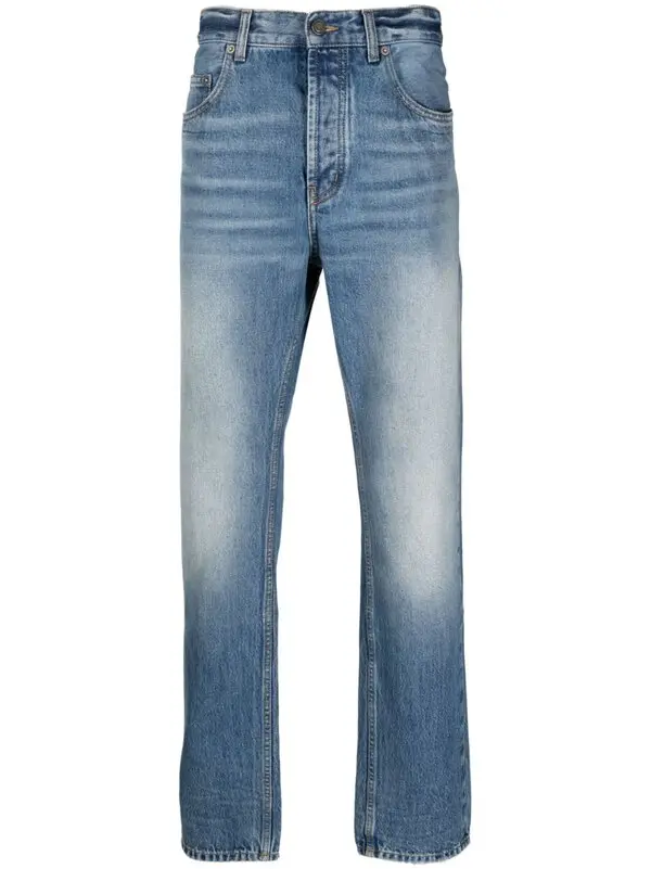 Saint Laurent Mid-rise Straight-leg Jeans - Blue