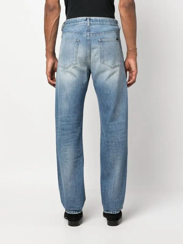 Saint Laurent Mid-rise Straight-leg Jeans - Blue