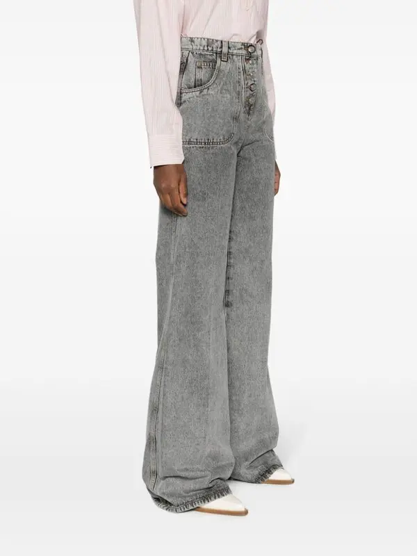 Etro Embroidered Flared Jeans - Grey