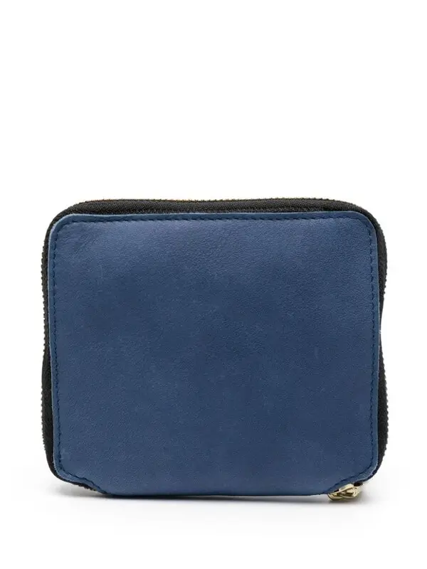 Comme Des Garçons Washed Leather Zip-up Wallet - Blue