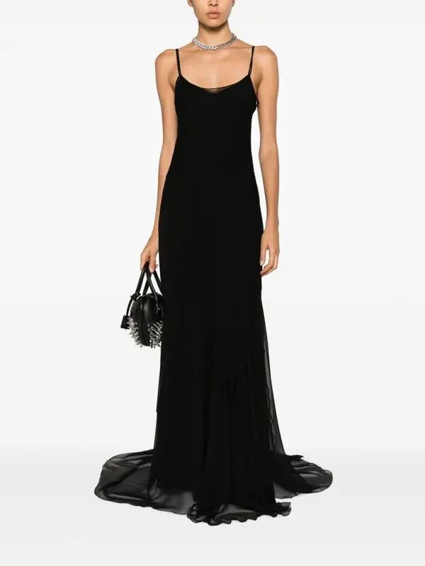 Moschino Chiffon Sleeveless Maxi Dress