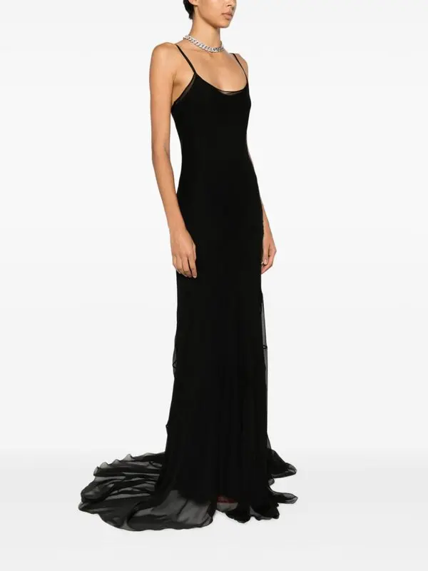 Moschino Chiffon Sleeveless Maxi Dress