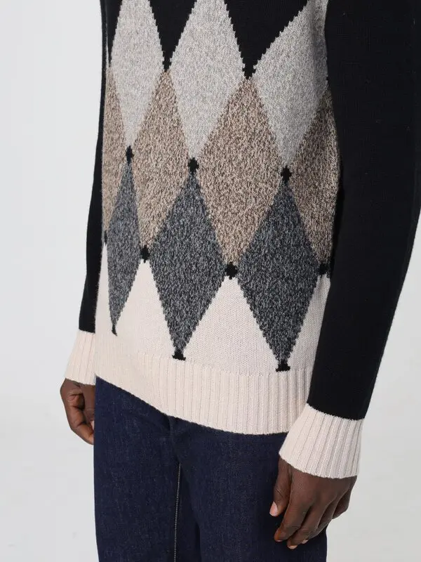 BALLANTYNE Argyle Pullover Sweater - Black
