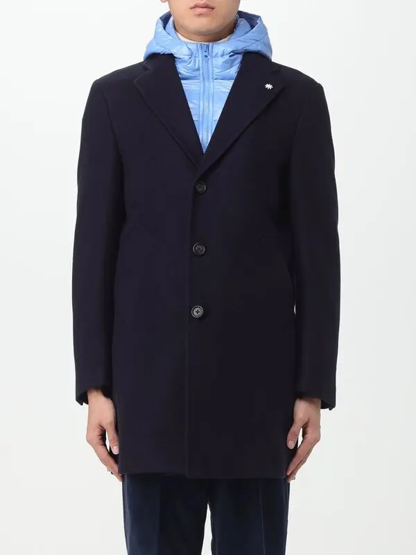 MANUEL RITZ Single Breasted Coat - Blue