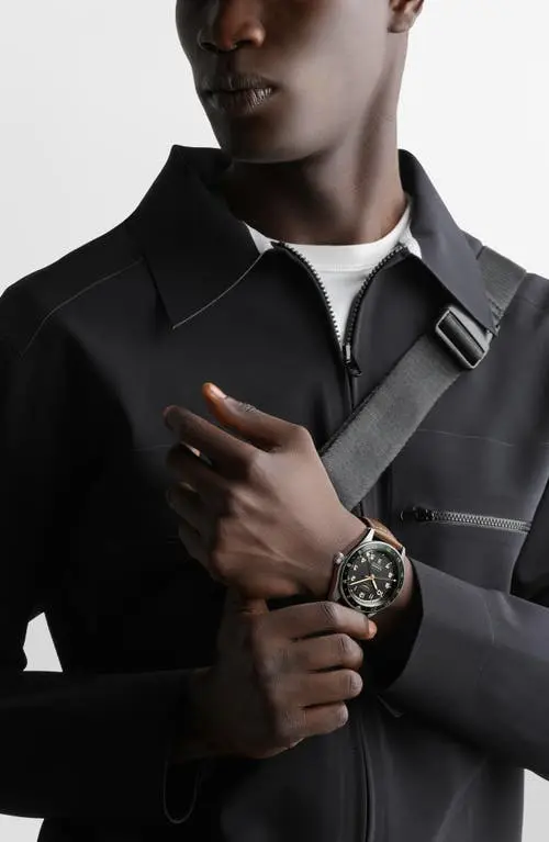LONGINES Master Automatic Leather Strap Watch - Anthracite