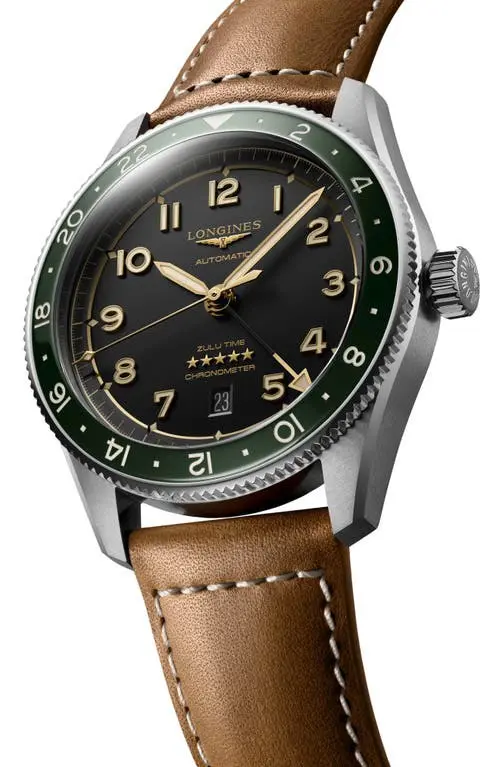 LONGINES Master Automatic Leather Strap Watch - Anthracite