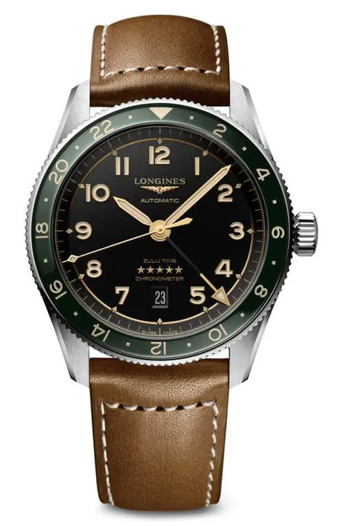 LONGINES Master Automatic Leather Strap Watch - Anthracite