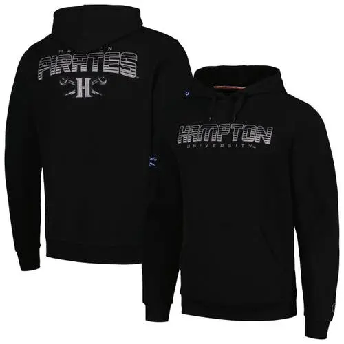 FISLL Hampton Pirates Puff Print Sliced Pullover Hoodie - Black