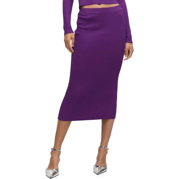 Mango Rib Midi Sweater Skirt