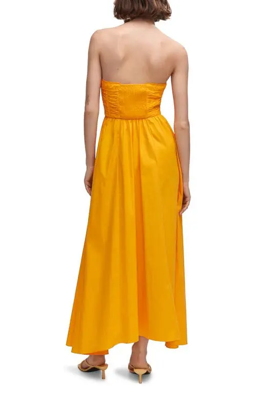 maxi dress with stole Ruffle Slit Maxi Dress M / Yellow