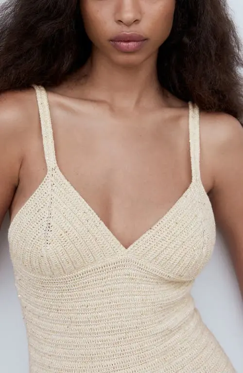 Mango Sequin Detail Empire Waist Midi Dress