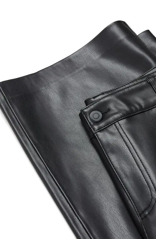 Mango High Waist Straight Leg Faux Leather Pants
