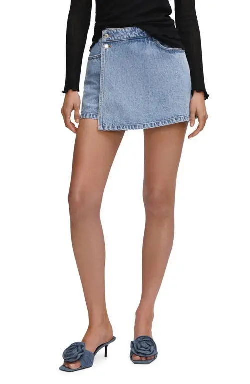 Mango Denim Wrap Miniskirt