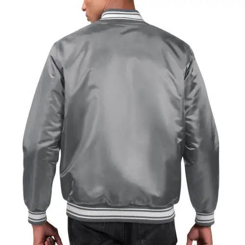 STARTER Miami Dolphins Locker Room Satin Varsity Full-snap Jacket