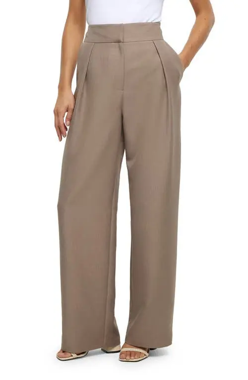 RIVER ISLAND Pleat Front Wide Leg Pants
