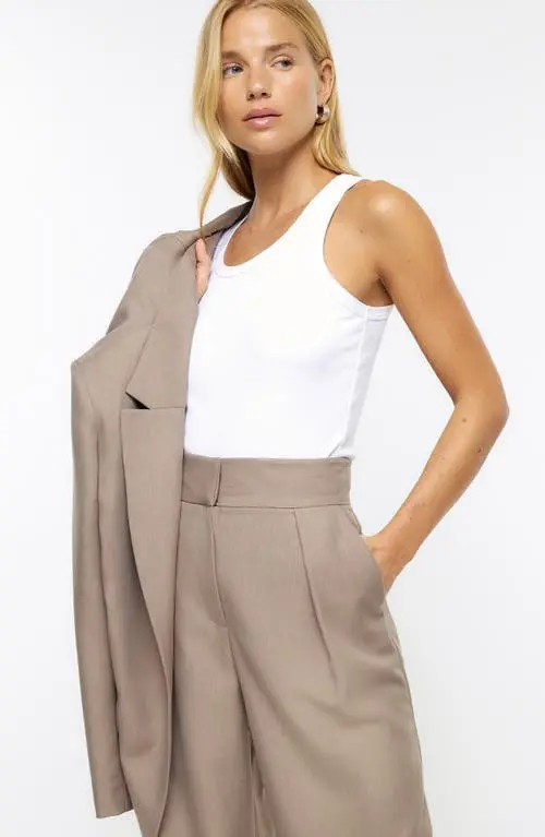 RIVER ISLAND Pleat Front Wide Leg Pants