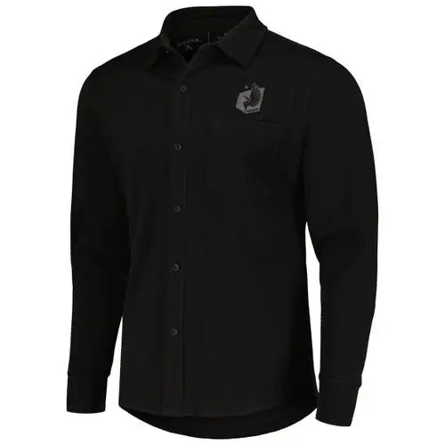 ANTIGUA Minnesota United Fc Streamer Diamond Button-up Shacket - Black
